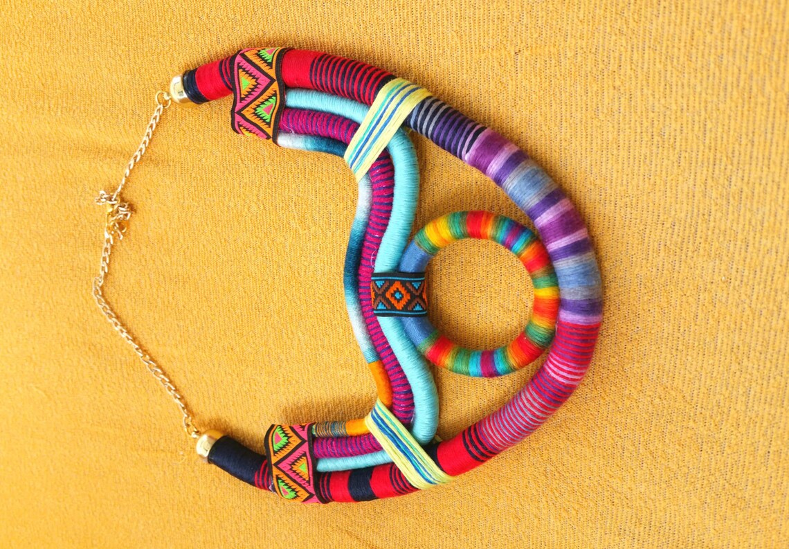 Tribal Necklace Multicolored African Jewelry African - Etsy