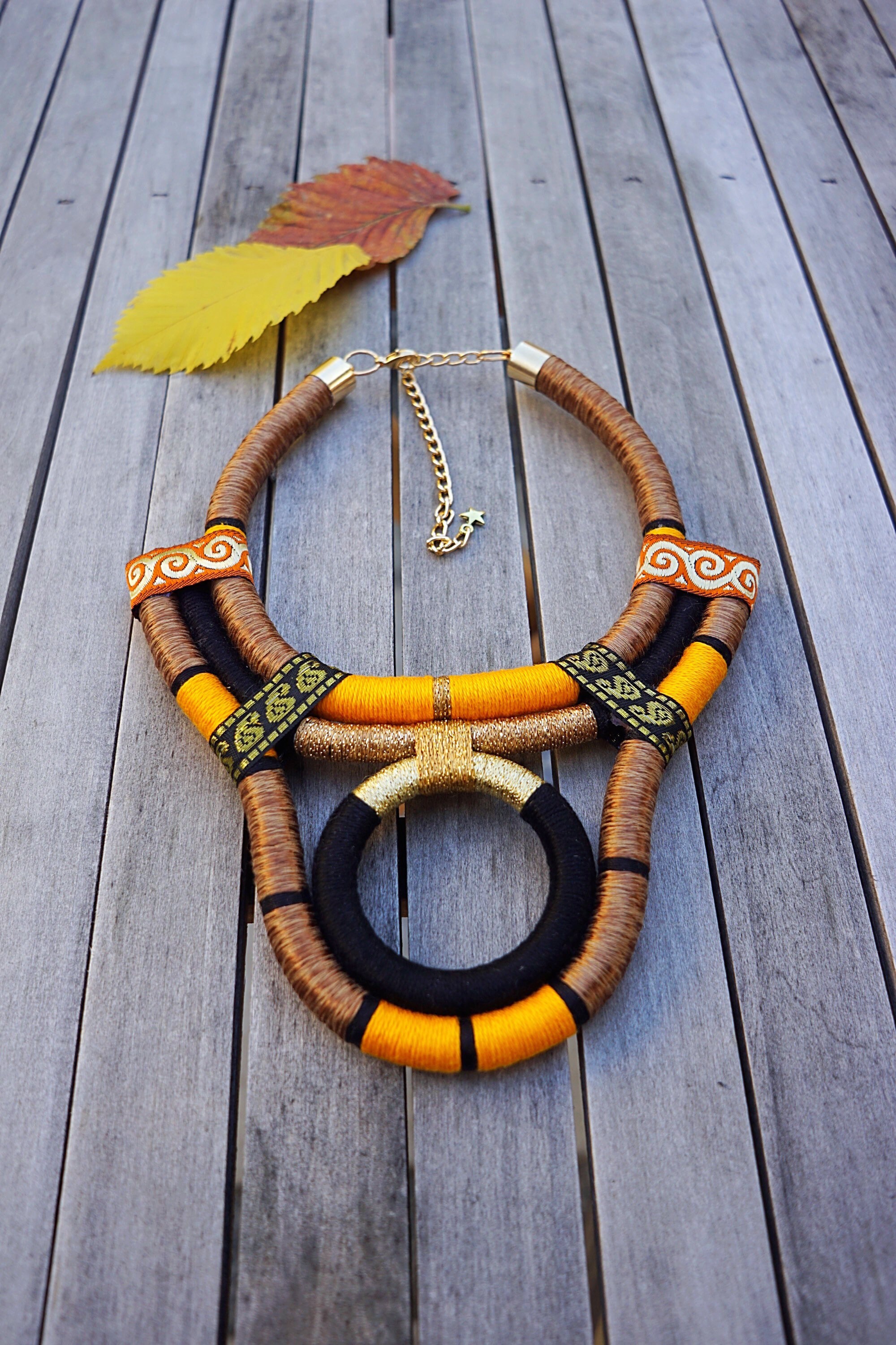 Ethnic necklace Rope Necklace Thread Necklace Tribal Necklace | Etsy