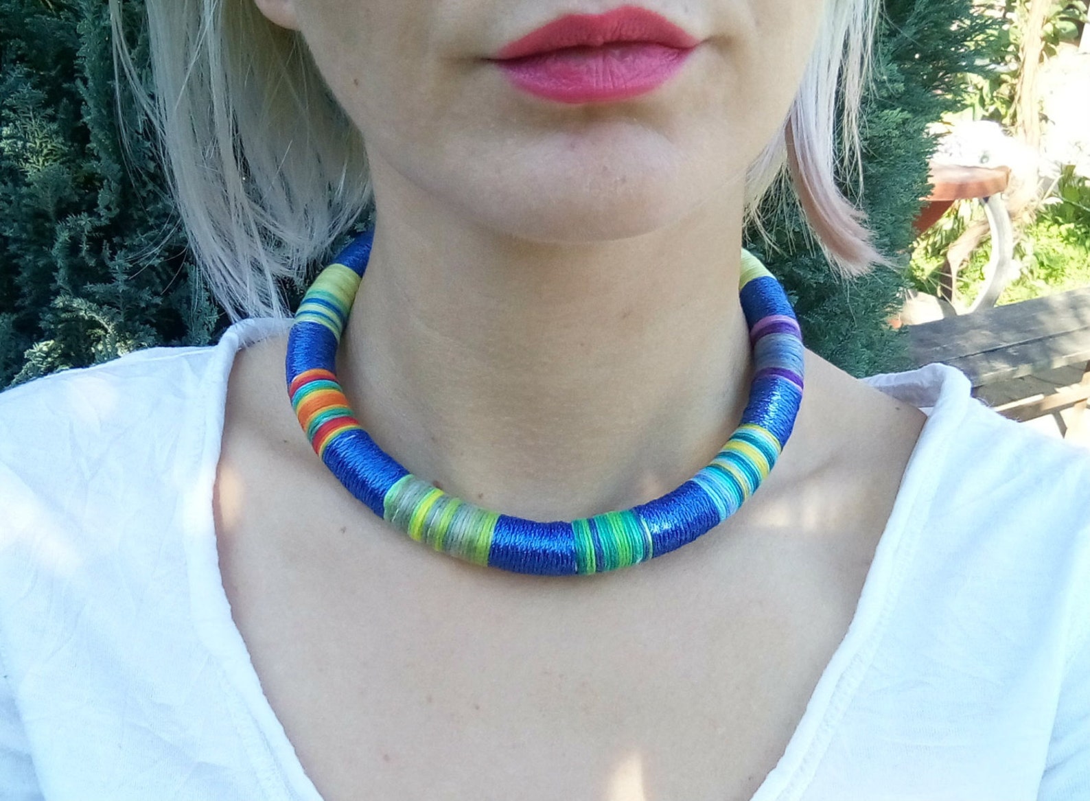 Neon Necklace for Women Neck Ring Necklace Colorful - Etsy
