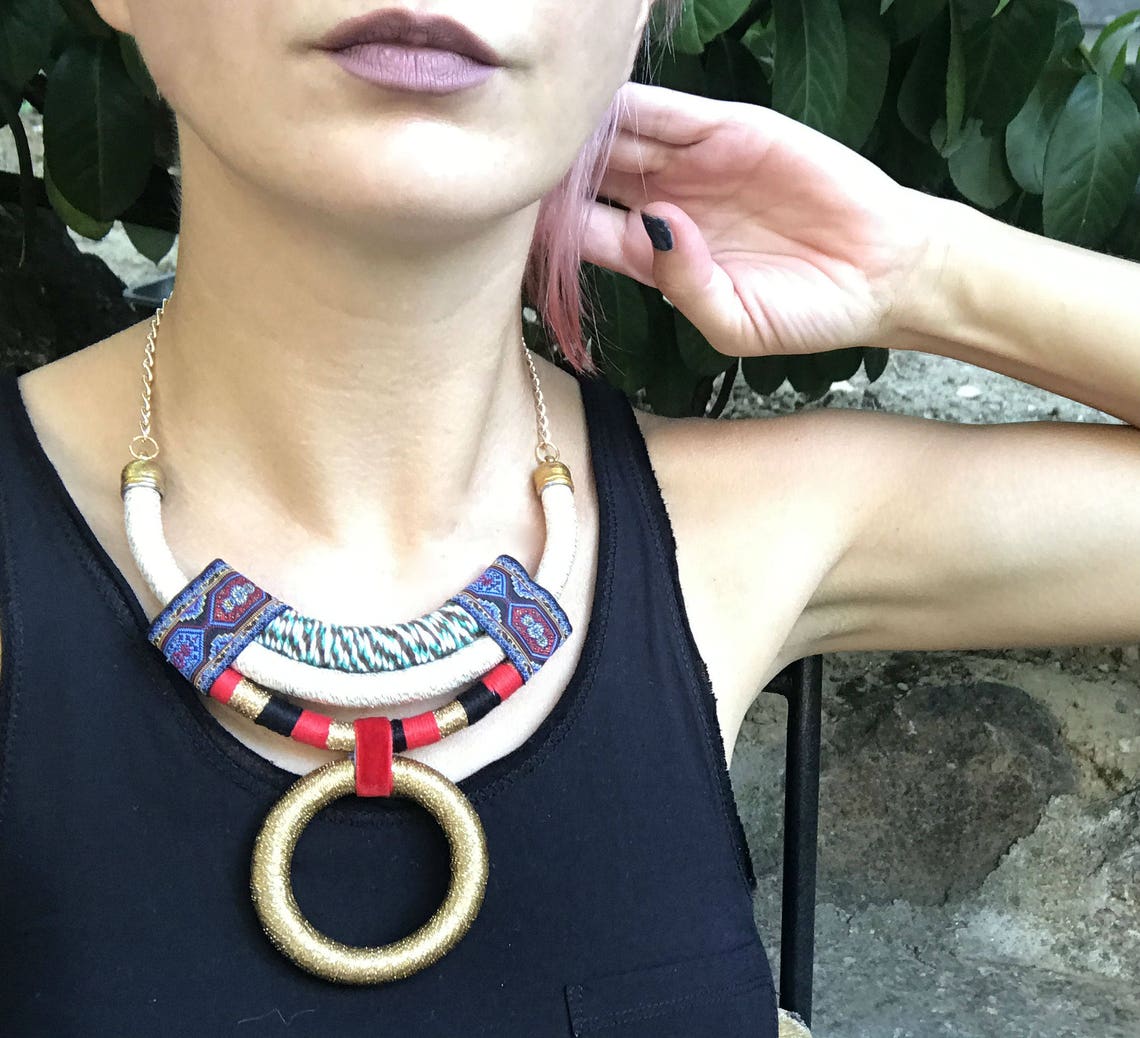 Afro Necklace Ethnic Necklace Rope Necklace Ethnic | Etsy