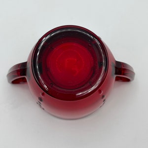 Vintage Crows Foot Cream and Sugar Set - Ruby Red - Paden City Glass Co ...