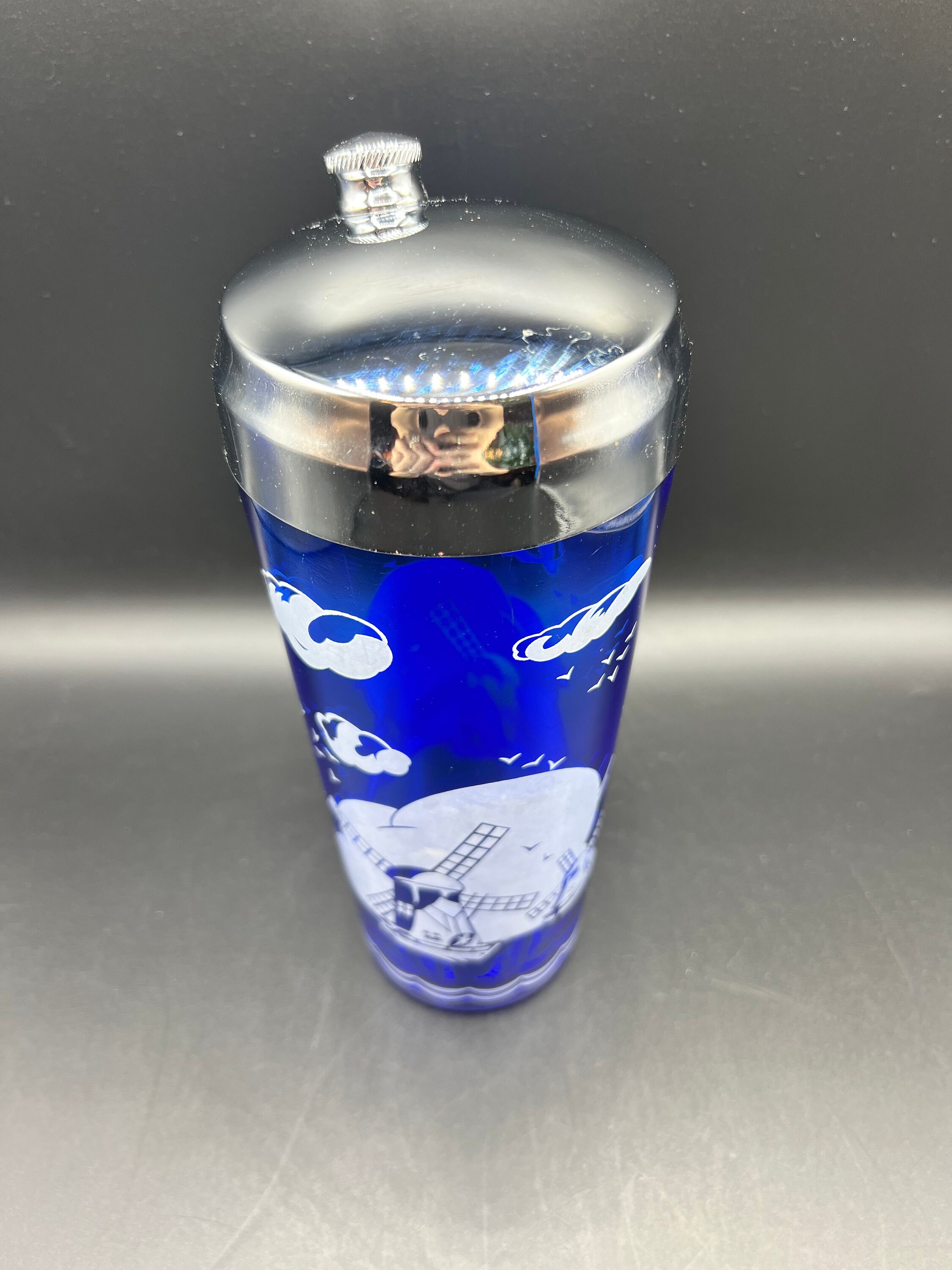Vintage Cocktail Shaker Hazel Atlas Windmill in Cobalt - Etsy