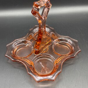 Vintage Pink/peach Blo Bridge Tray - Decagon - Cambridge Glass Company ...