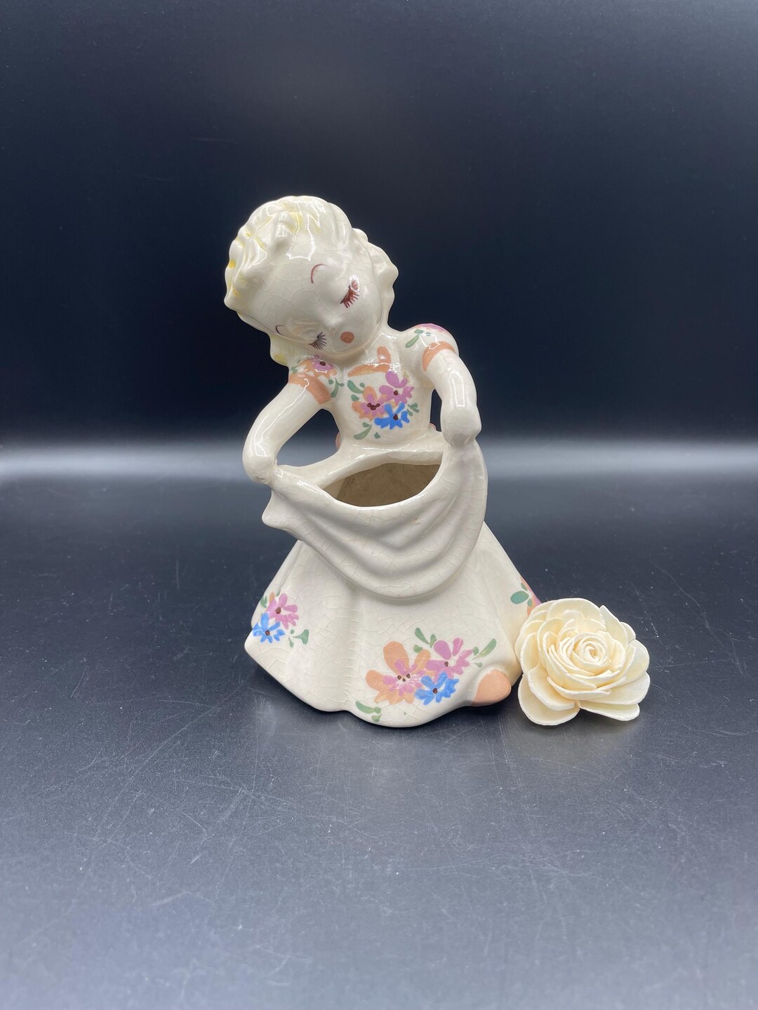 Vintage Dee Lee Art Girl Planter - California Pottery - Etsy