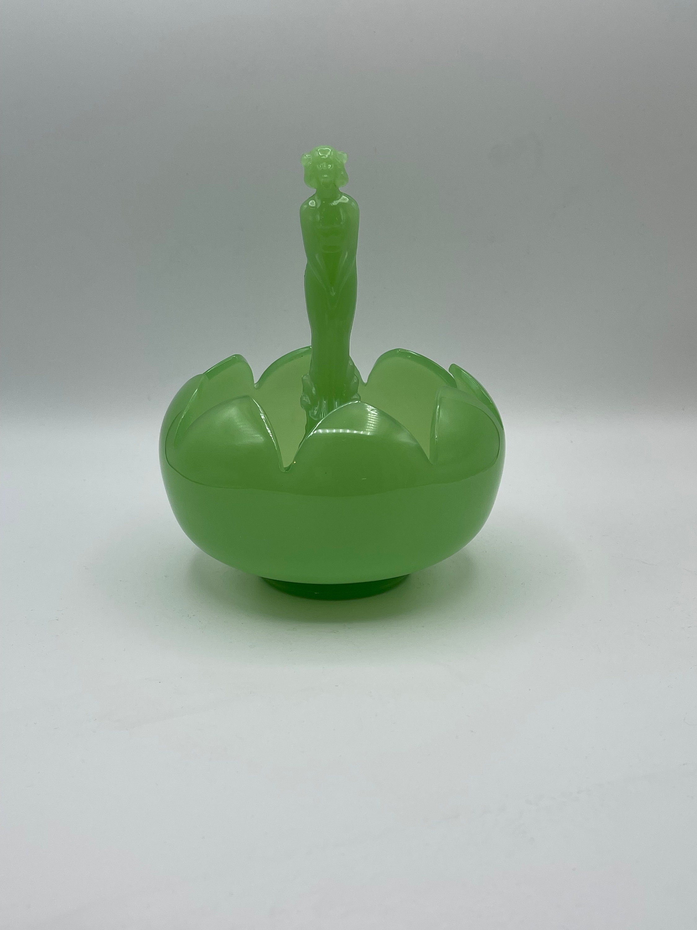 Vintage Jade/jadeite September Morn Fenton 3 Piece Set - Etsy