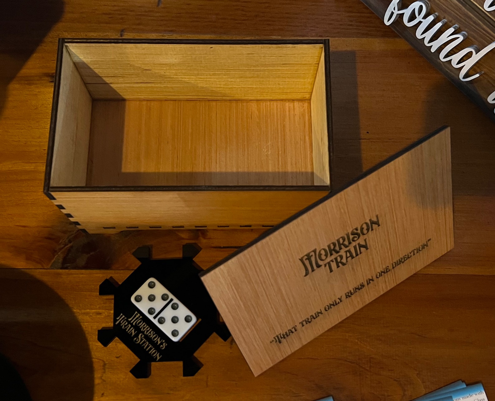 Mexican Train Dominoes Box Solid Wood With Acrylic Hub Personalized - Etsy