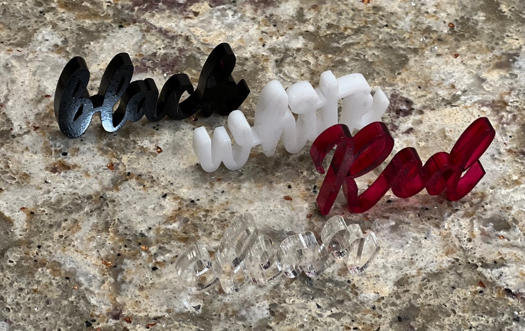 1/4 0.64 Cm Custom Acrylic Cursive Letters and Numbers With Adhesive ...