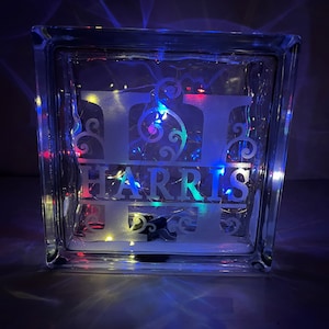 Glass Block Custom Monogram LED Display - Etsy