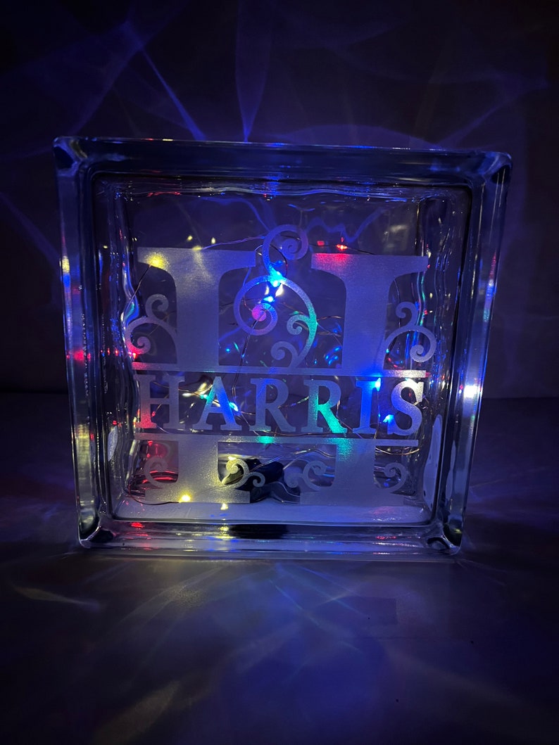 Glass Block Custom Monogram LED Display - Etsy