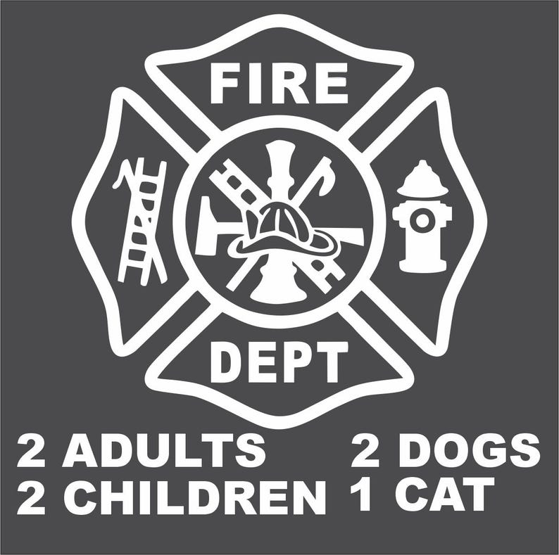 Fire Department Custom Safety Reflective Hi-vis Maltese Cross Window ...