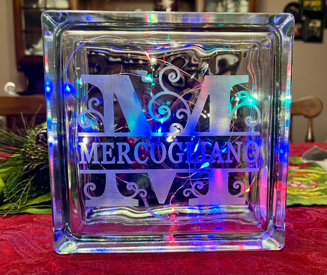Glass Block Custom Monogram LED Display - Etsy