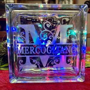 Glass Block Custom Monogram LED Display - Etsy
