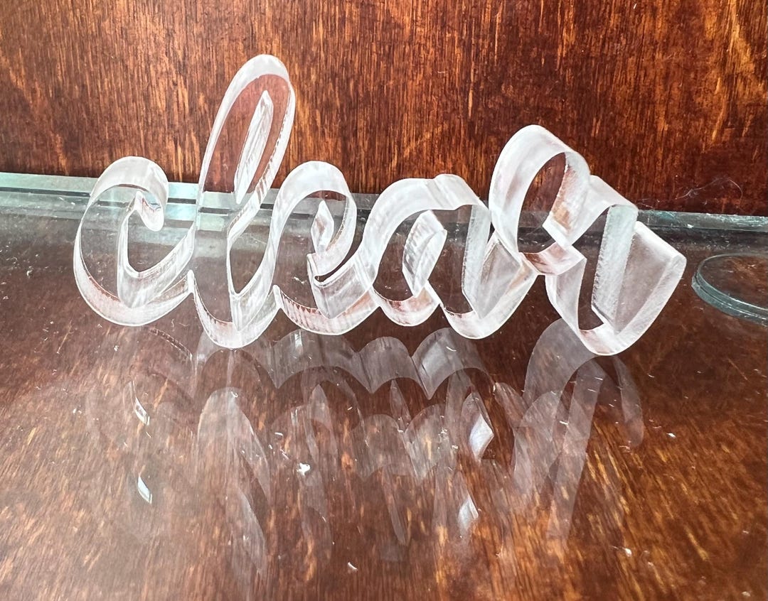 1/2” (1.27 Cm) Custom Clear Cursive Acrylic Letters, Numbers and ...