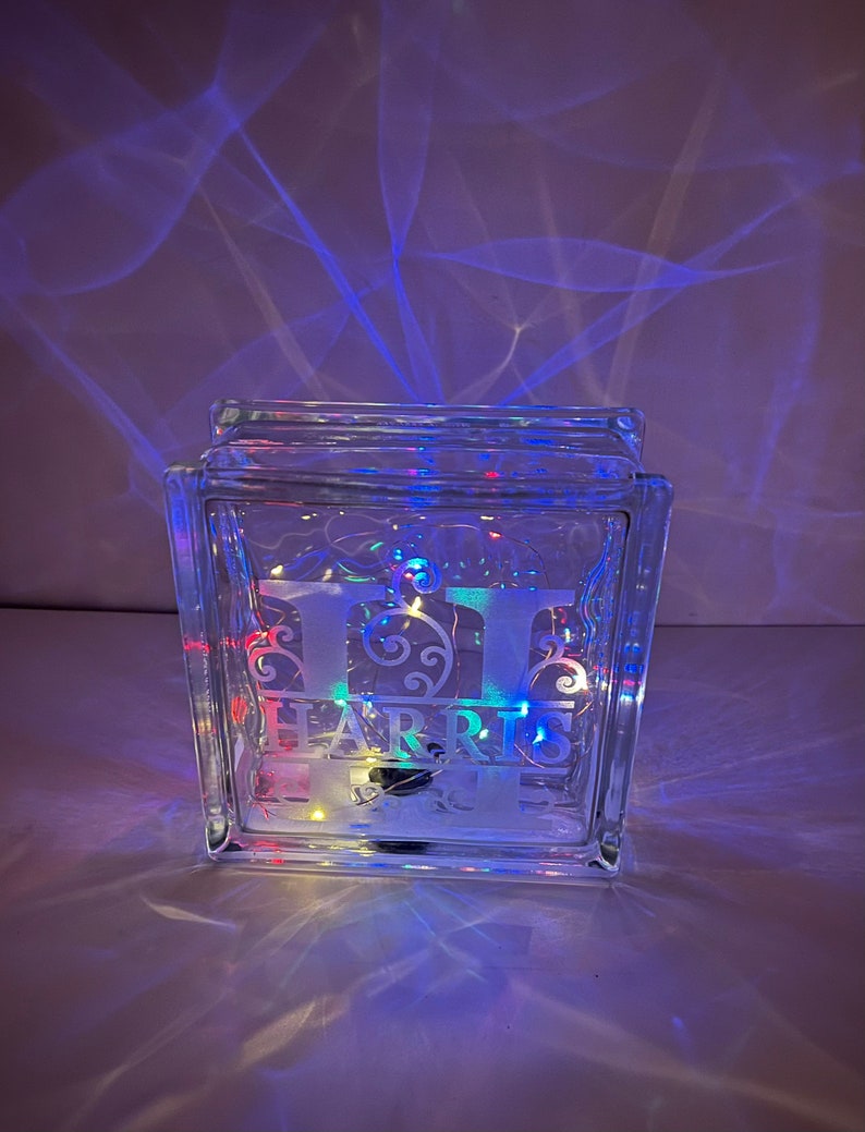 Glass Block Custom Monogram LED Display - Etsy