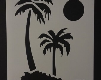 Palm tree stencil | Etsy