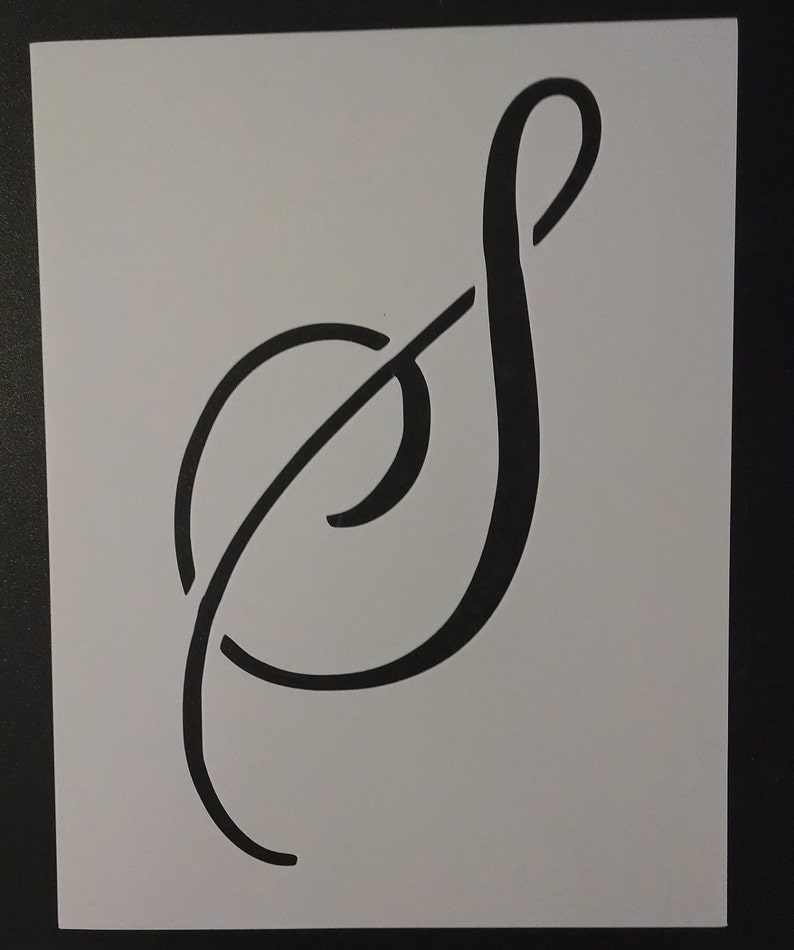 Large Big Script Cursive Letter S Custom Stencil FAST FREE - Etsy