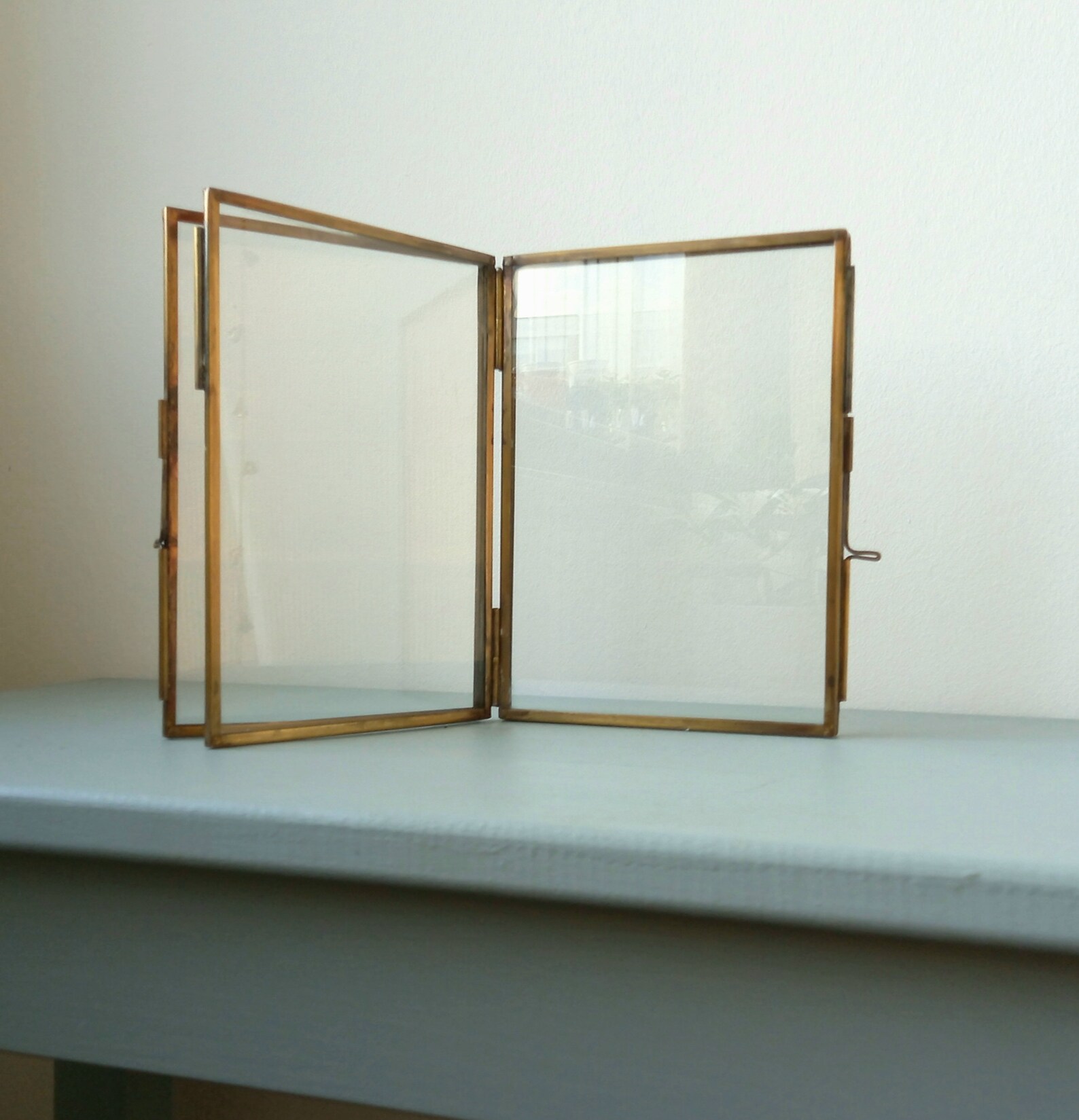 Pure Brass Double Photo Frame With Antique Brass Finish / - Etsy