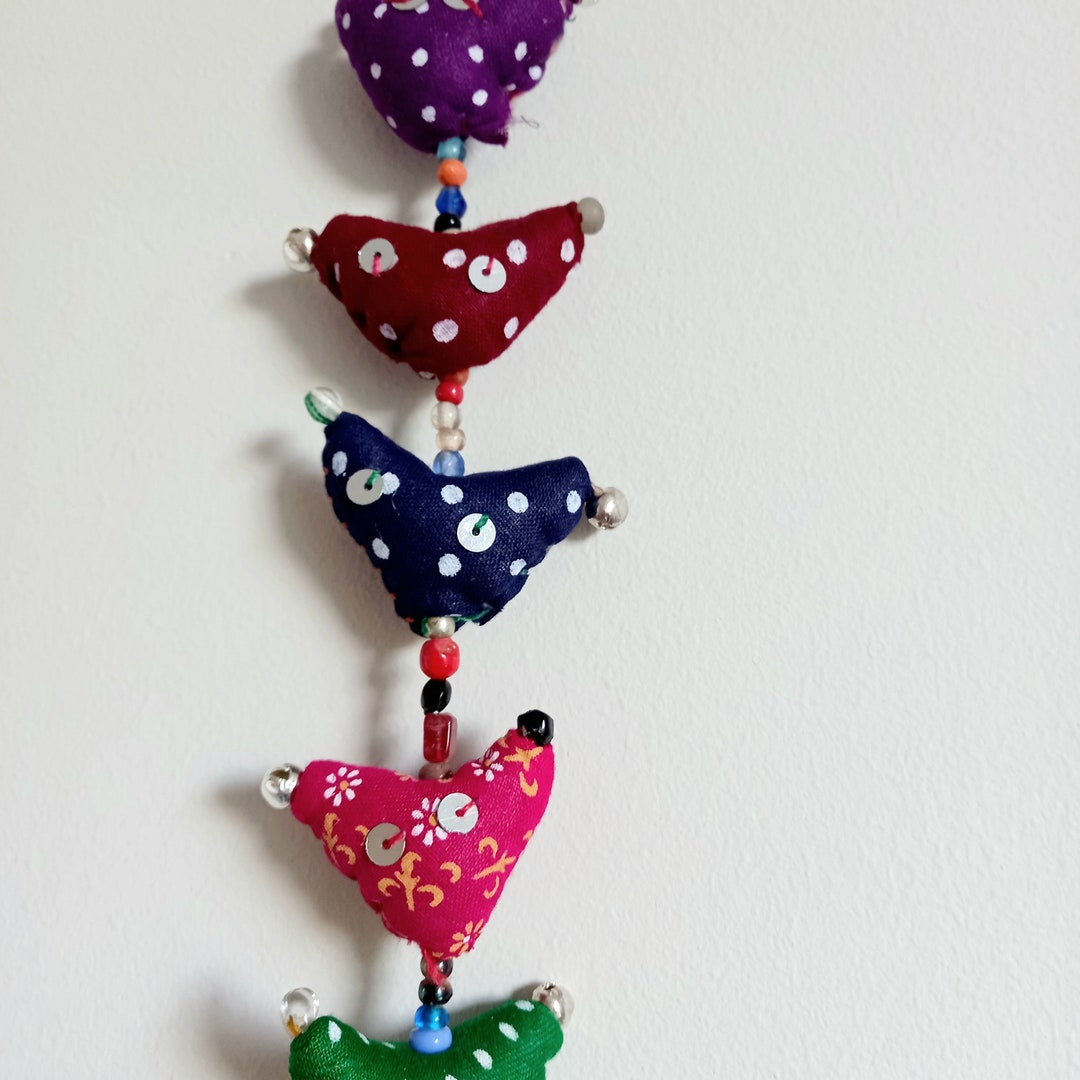 Colourful Handmade Fabric Birds on a String / Traditional Indian ...