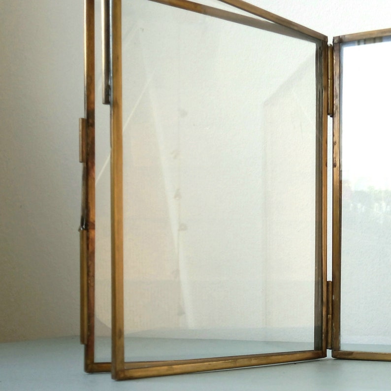 Pure Brass Double Photo Frame With Antique Brass Finish / - Etsy