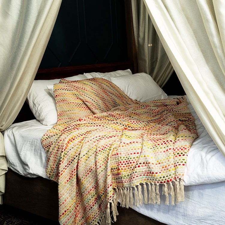 Soft Throw Blanket 4x6ft Handwoven With Rainbow Colour Threads - Etsy