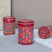 Steel Tins Enamel-coated Hand-painted Red, Green or Blue / Handmade ...