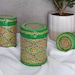 Steel Tins Enamel-coated Hand-painted Red, Green or Blue / Handmade ...