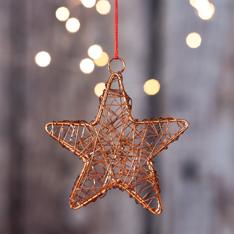 Hanging Iron Wire Stars Set Copper / Christmas Tree Hanging - Etsy