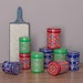Steel Tins Enamel-coated Hand-painted Red, Green or Blue / Handmade ...