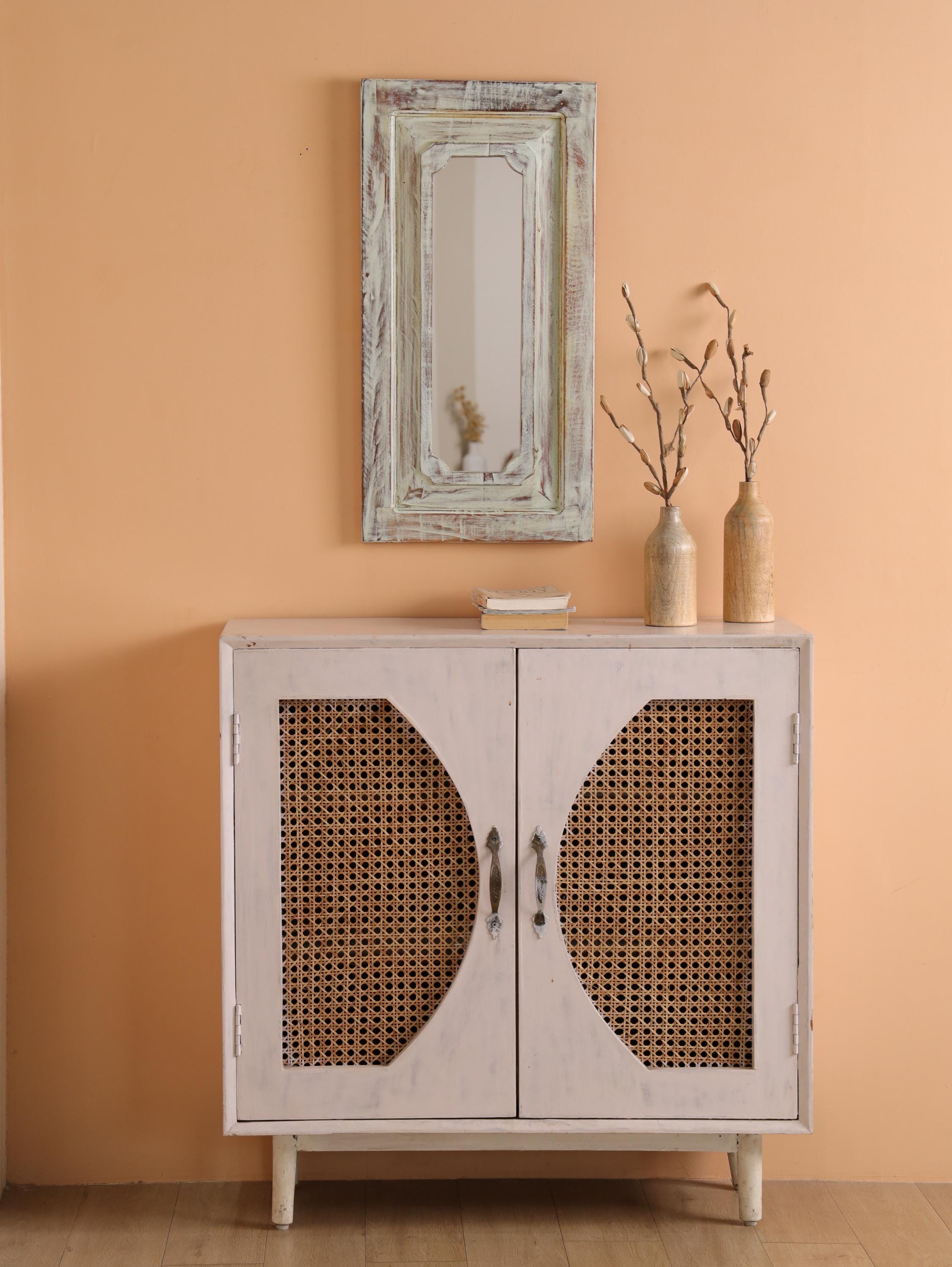Wall Mirror With Reclaimed Wood Rectangular Pale Mint Green Lime Cream ...