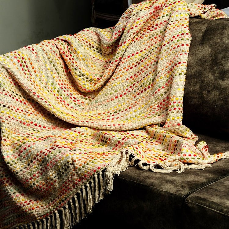 Soft Throw Blanket 4x6ft Handwoven With Rainbow Colour Threads - Etsy