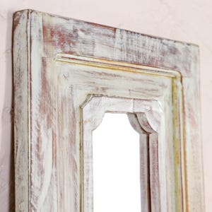 Wall Mirror With Reclaimed Wood Rectangular Pale Mint Green Lime Cream ...