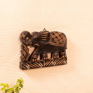 Jewellery Rack in Elephant Design / Artisan Hand-carved Decorative Hook ...