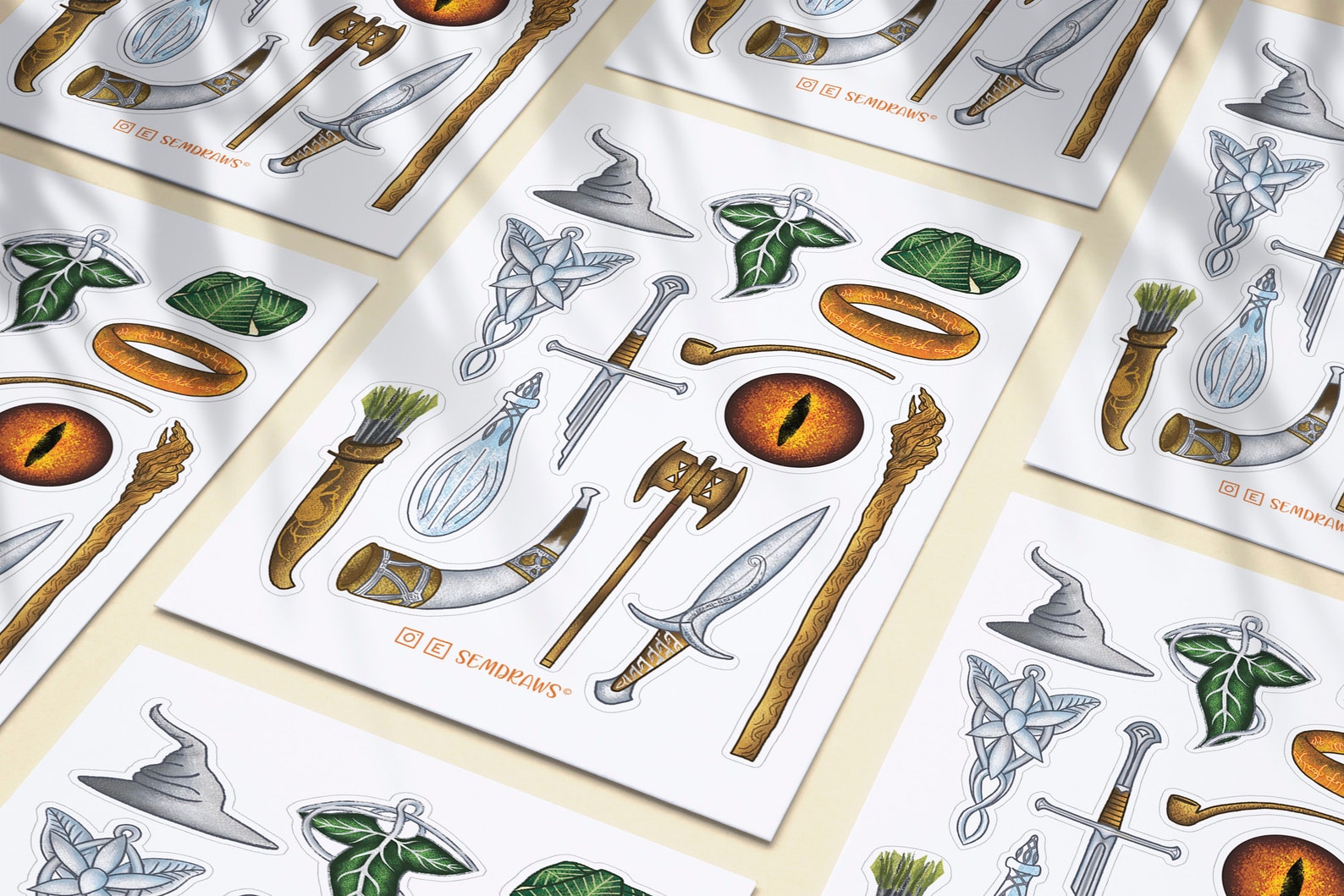 The Lord of the Rings Sticker Set | LOTR Sticker Pack | Middle Earth ...