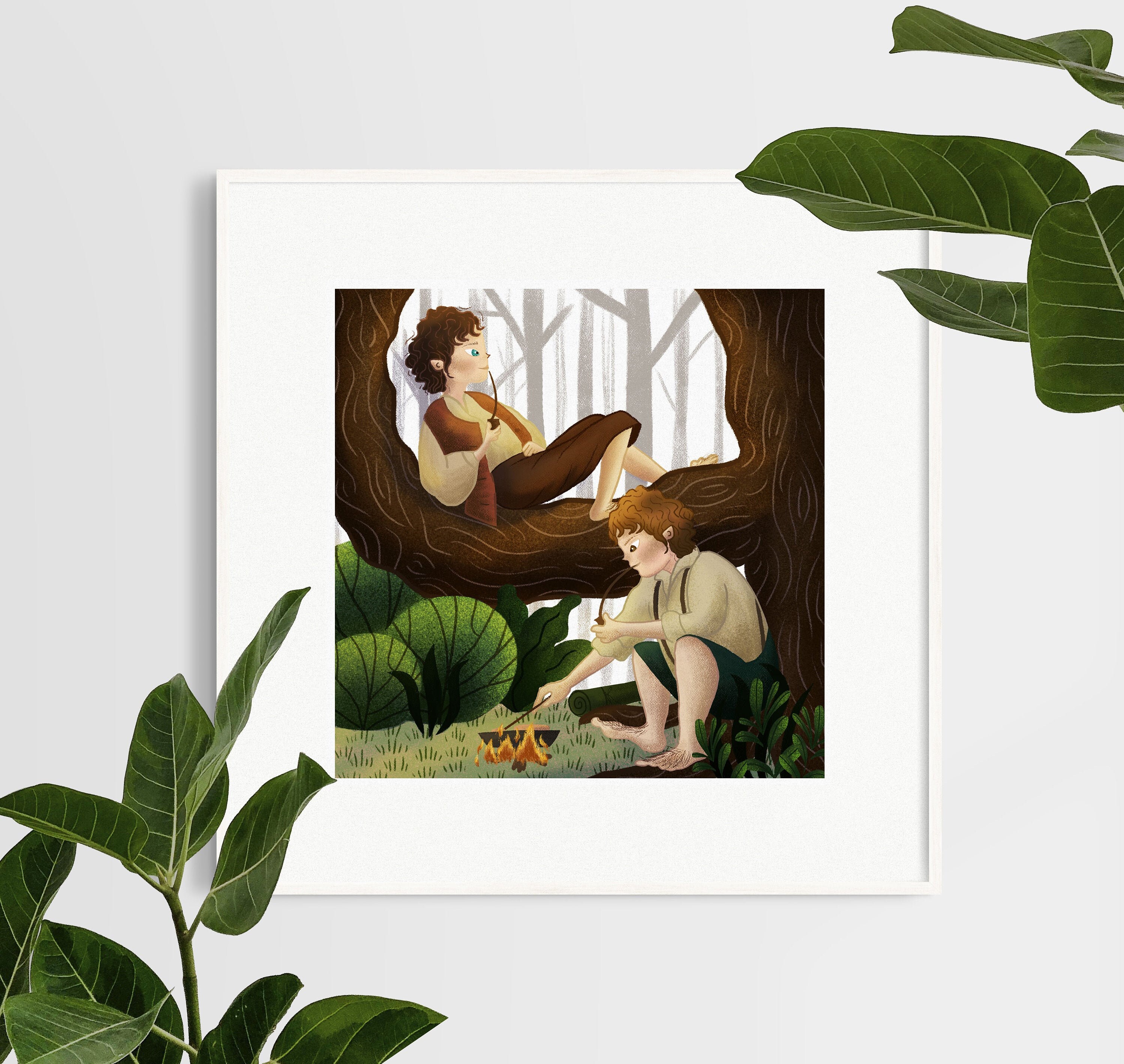 Frodo & Sam Lord of the Rings Art Print Shire-hobbiton - Etsy