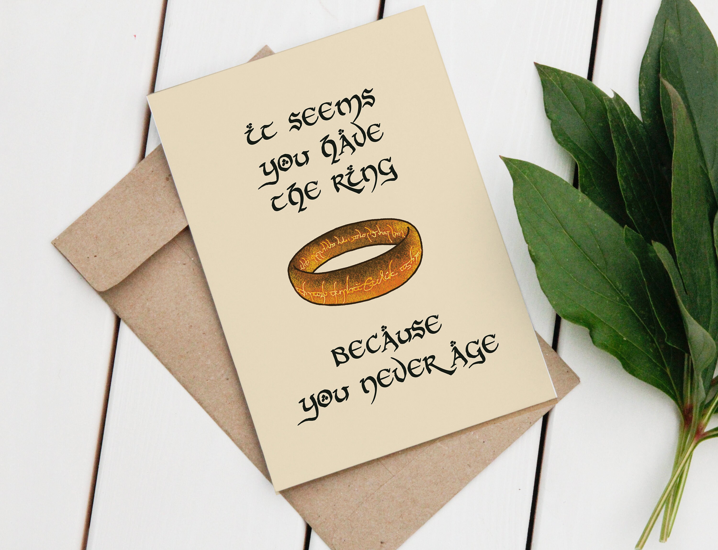 The One Ring Card Handmade Greeting Card Birthday Card - Etsy