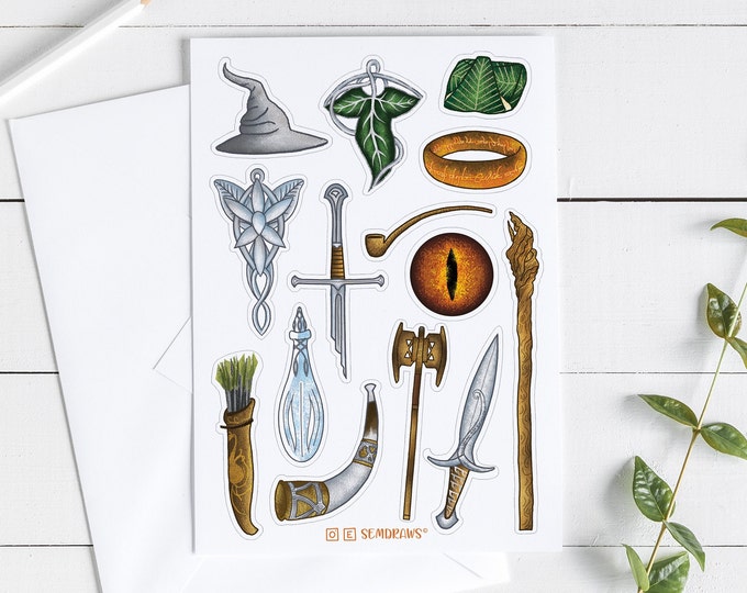 The Lord of the Rings Sticker Set LOTR Sticker Pack Middle Earth ...