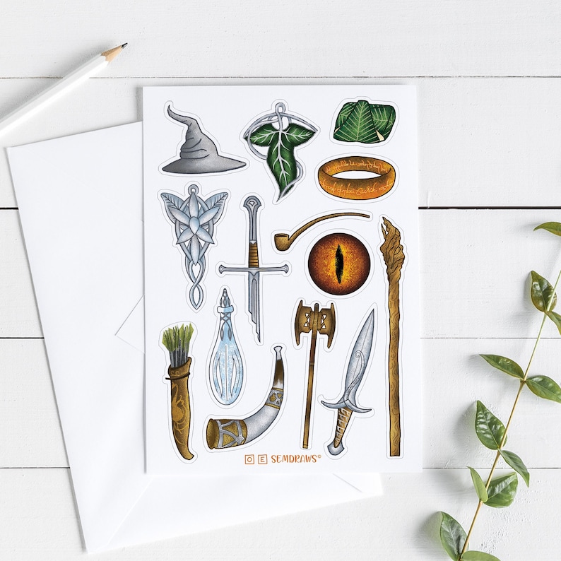 The Lord of the Rings Sticker Set LOTR Sticker Pack Middle Earth ...