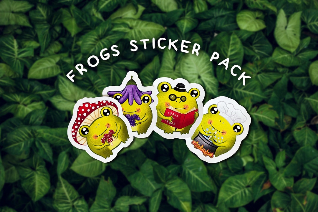 Cute Frog Sticker Pack | Mushroom Frog Sticker | Die Cut Sticker ...