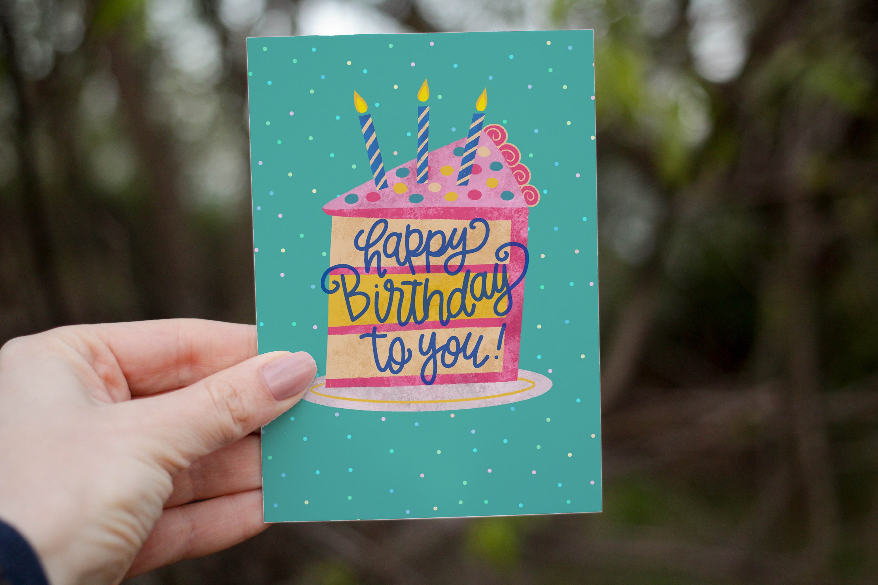 Printable Birthday Cake Card Downloadable Birthday Card - Etsy