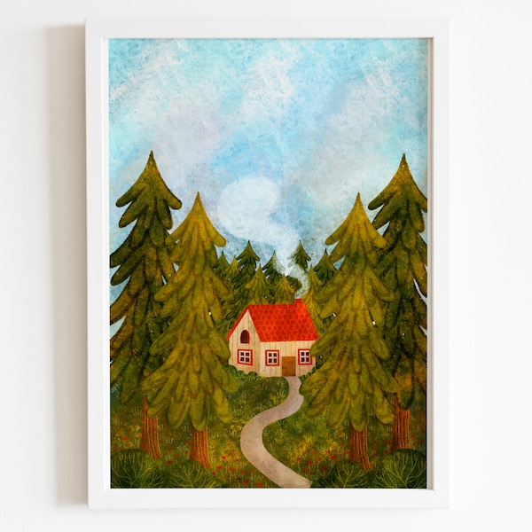Cottage Illustration - Etsy