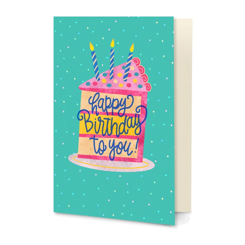 Printable Birthday Cake Card, Downloadable Birthday Card, Birthday Card ...