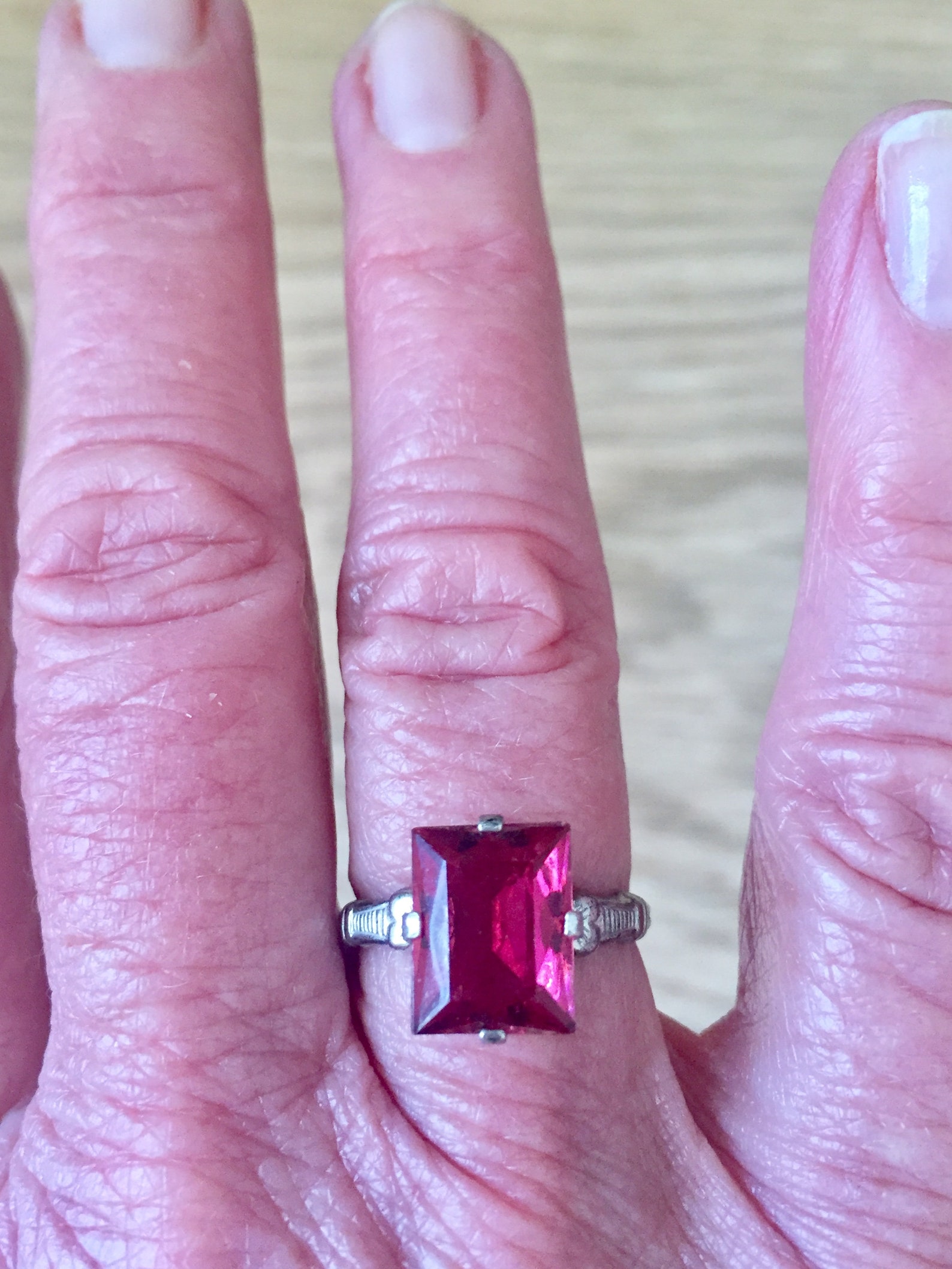 Art Deco Uncas Ring Sterling Silver Vintage Faux Red Stone - Etsy