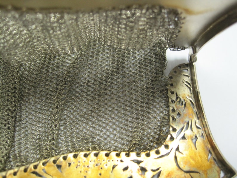 Sterling Silver Vintage Mesh Handbag 1930's, Cut Out Open Floral Design ...