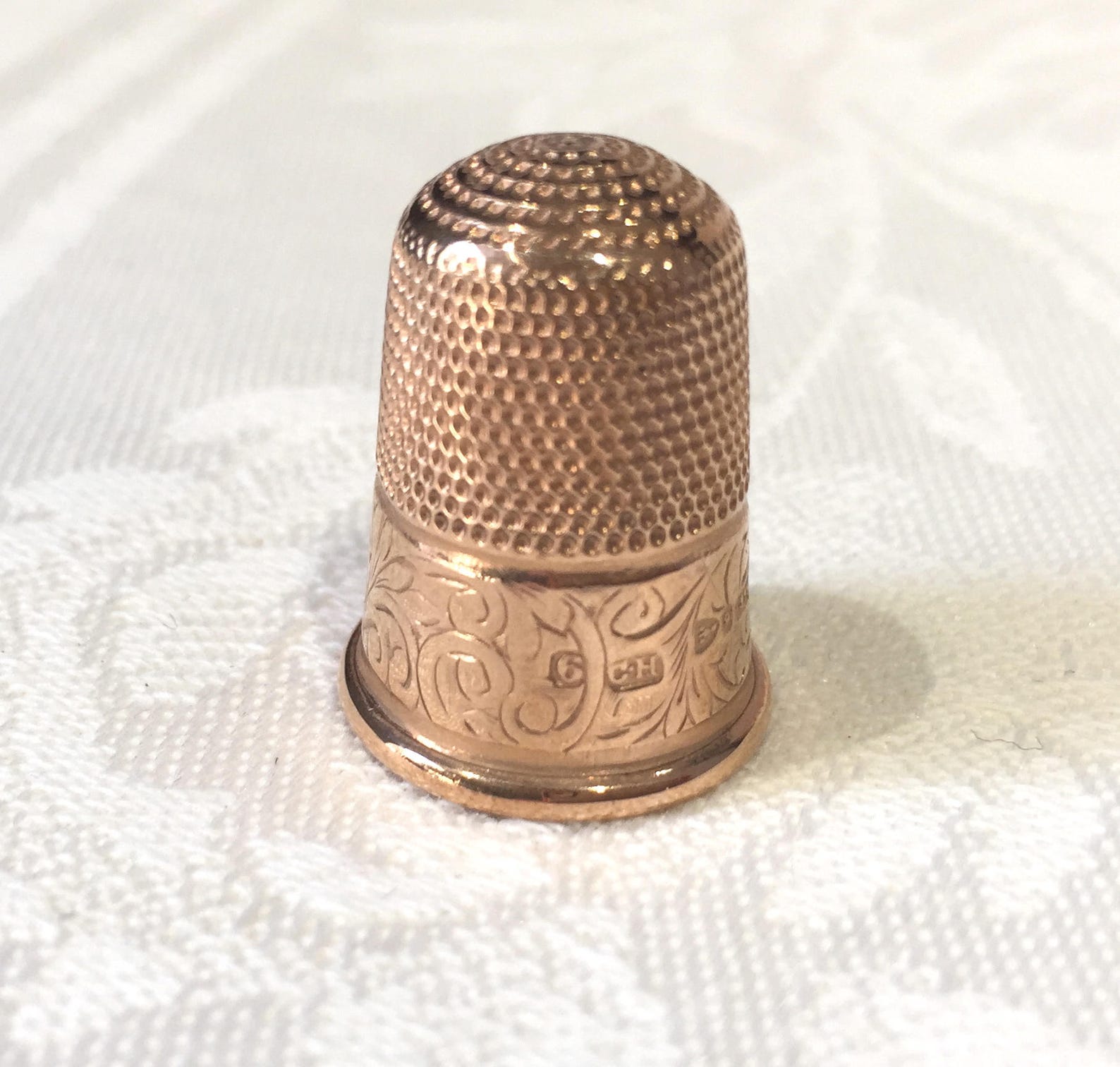 Vintage 9K Rose Gold Thimble: Collectable Engraved Sewing Thimble - Etsy