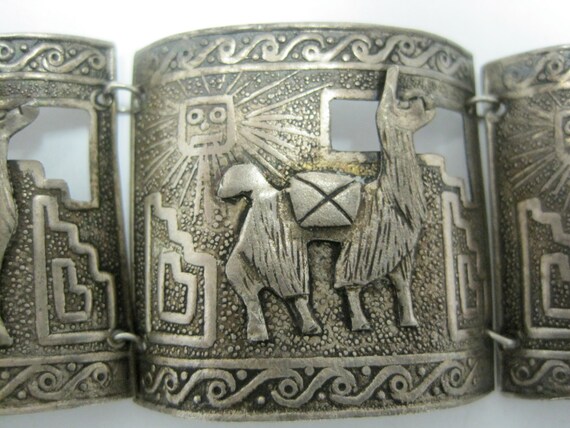 Sterling Silver Belt, Peruvian Panel Llama Belt, Llam… - Gem