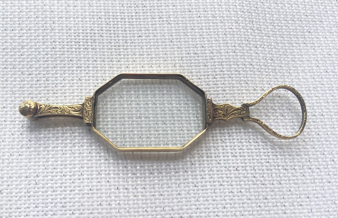 Lorgnettes 14K Gold Opera Eye Glasses Etched Folding Reading | Etsy