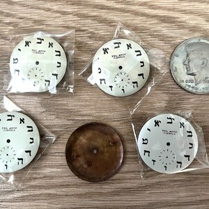 5 Hebrew Jewish Numeral Watch Dials Vintage Circa 1960's 30mm Diameter ...