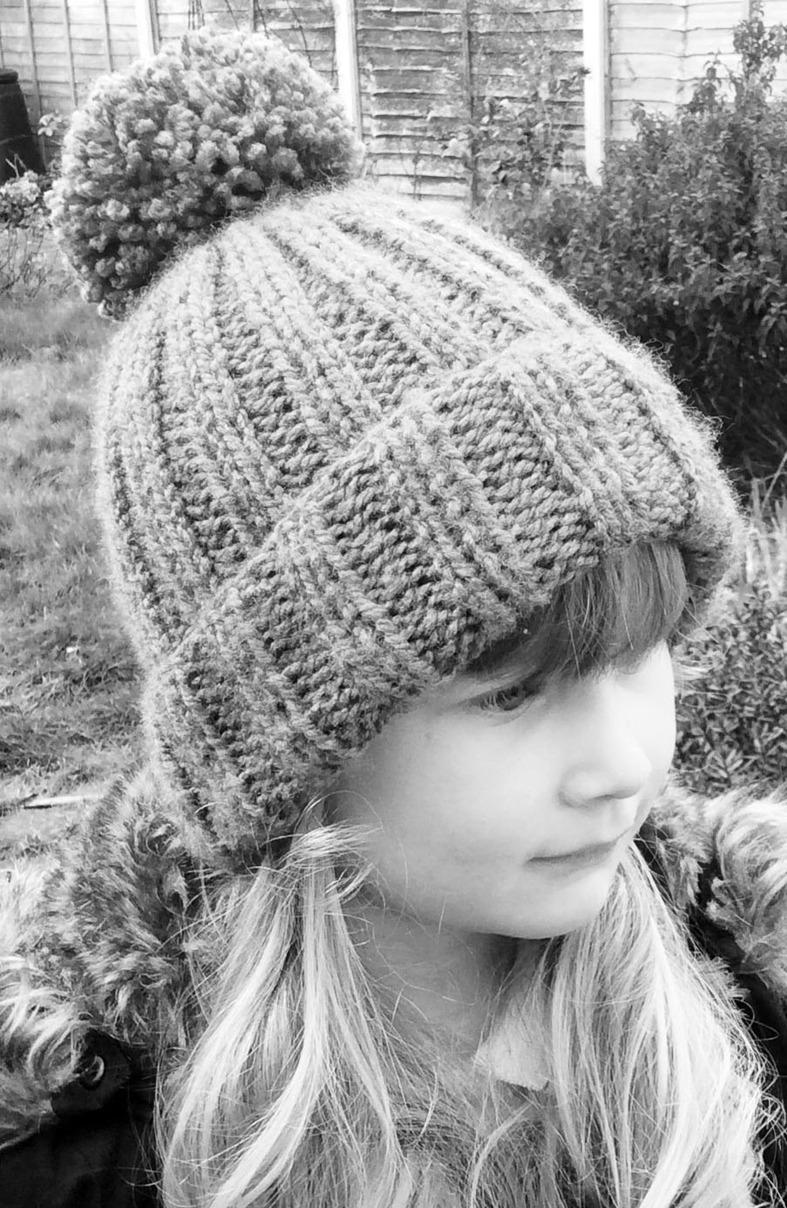 Francesca - Knitted Ribbed Bobble Hat Pattern, Pom Pom Hat Knitting ...