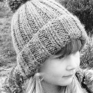 Francesca - Knitted Ribbed Bobble Hat Pattern, Pom Pom Hat Knitting ...
