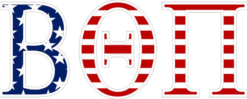 Beta Theta Pi American Flag Greek Letter Sticker 25 Etsy